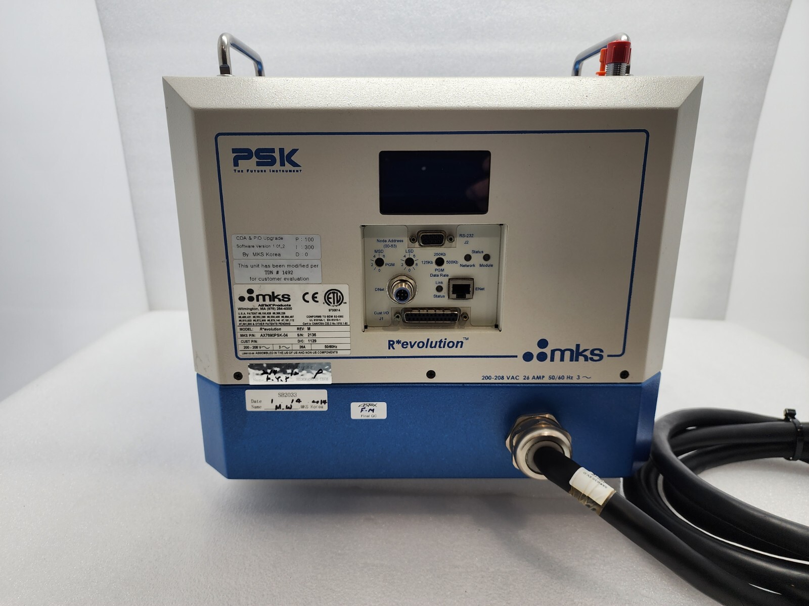 MKS ASTEX Revolution Integrated Rmote Plasma Source AX7690PSK-04 (As-Is ...