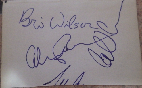 Brian Wilson Carl Wilson Signed Autograph page small aprox 2 x 3 inches ...