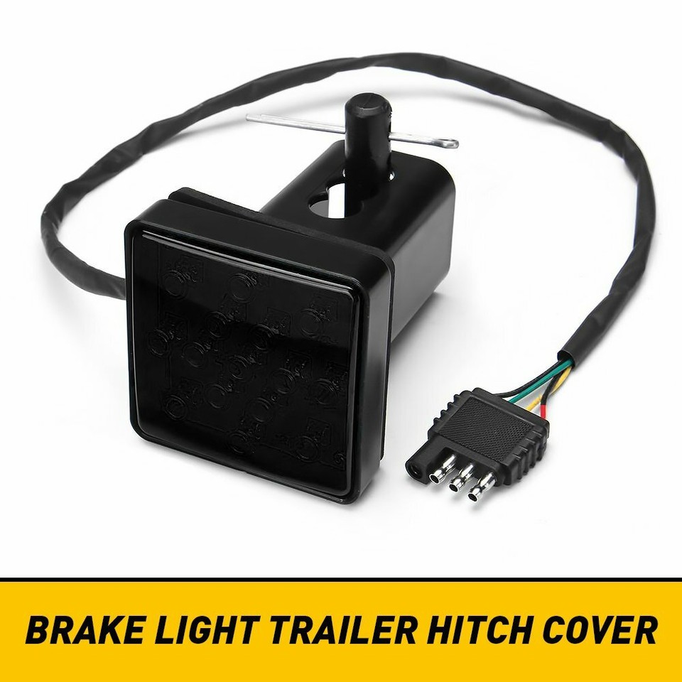 2'' Trailer Truck Hitch Towing Receiver Cover Smoked Lens 15 LED Brake ...