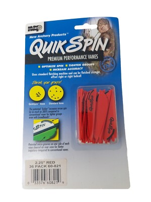 36 Pack NAP Quik Spin 2.25" Premium Performance Arrow Vanes: Red: 60 ...
