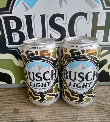 Busch light 2024 Fall Camo Hunting Empty Can bottom opened lot of 2 | eBay