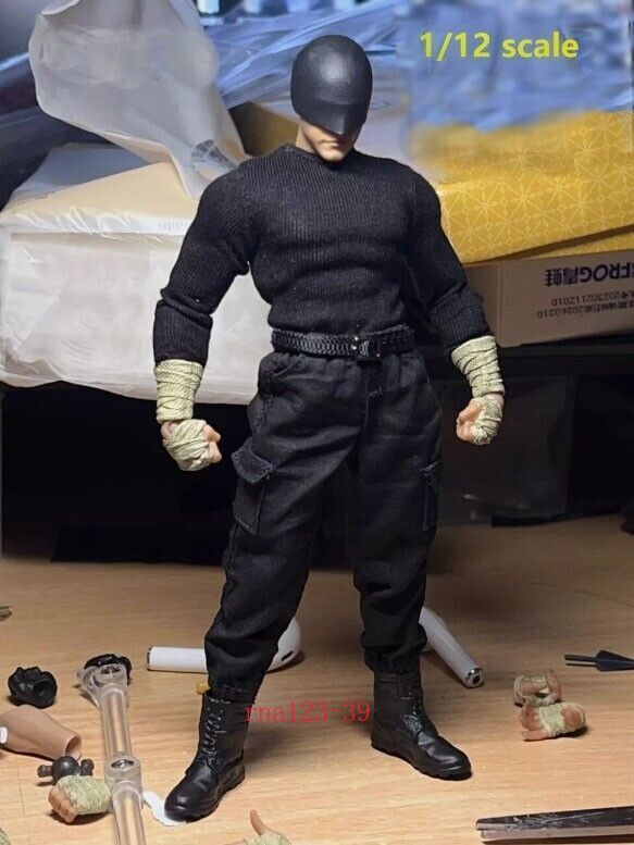 1/12 Black Combat Pants Trousers Model For 6" SHF PHICEN Male Action ...