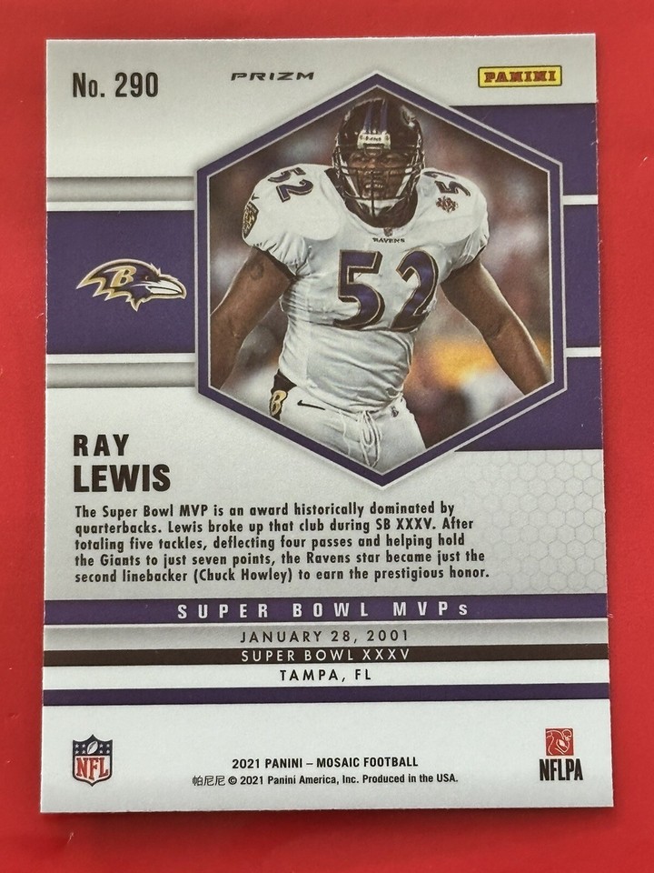 2021 Panini Mosaic - Super Bowl MVPs Mosaic Pink Prizm #290 Ray Lewis ...