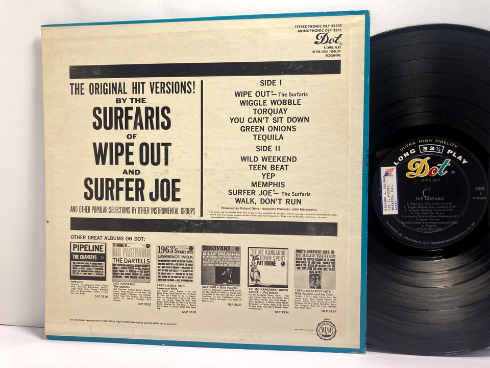The Surfaris - Wipe Out LP - Dot DLP 3535 - Tested VG Vinyl - 1963 Mono ...