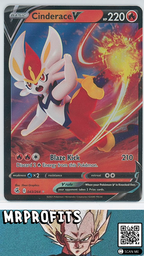 Cinderace V 043/264 Ultra Rare Fusion Strike Pokemon TCG | eBay