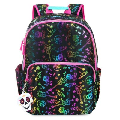 Disney Store Coco Backpack, Book Bag Metallic Rainbow Guitars, Flowers ...