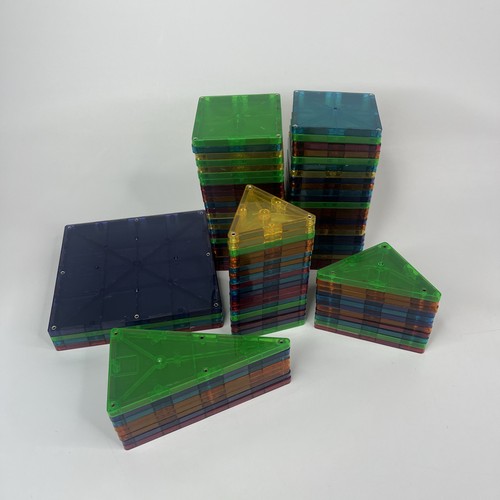 Lot of 90 Magna Tiles Magnetic Building Pieces Colored Shapes STEM | eBay