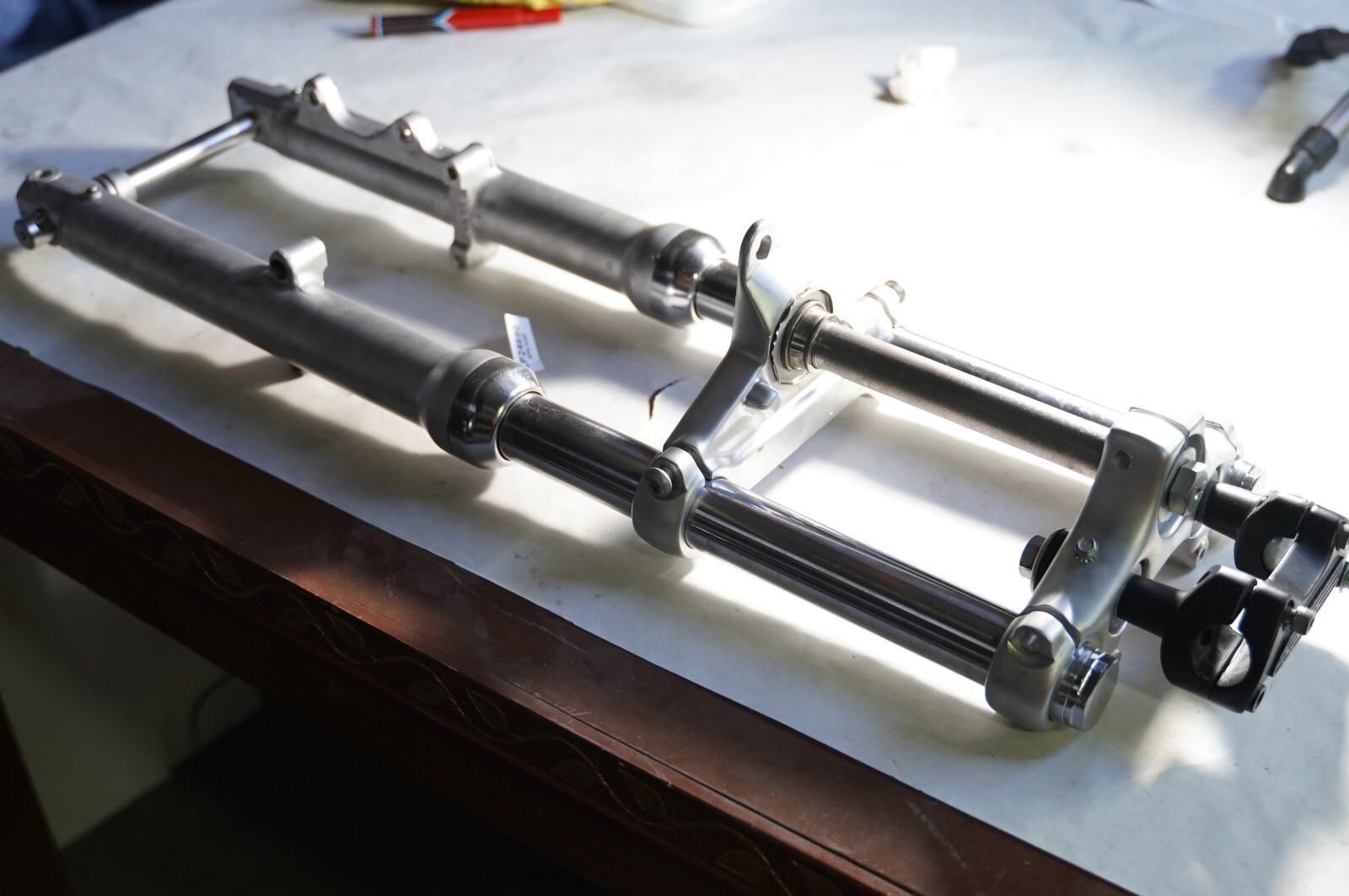 Harley 39mm front end axle triple trees legs tubes FXR FXRT XL Dyna FXD ...