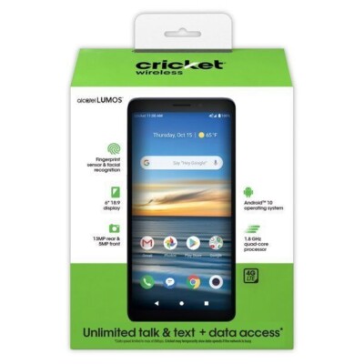 Cricket Wireless Alcatel Lumos, 32GB, Ocean Metallic Wave - Prepaid ...