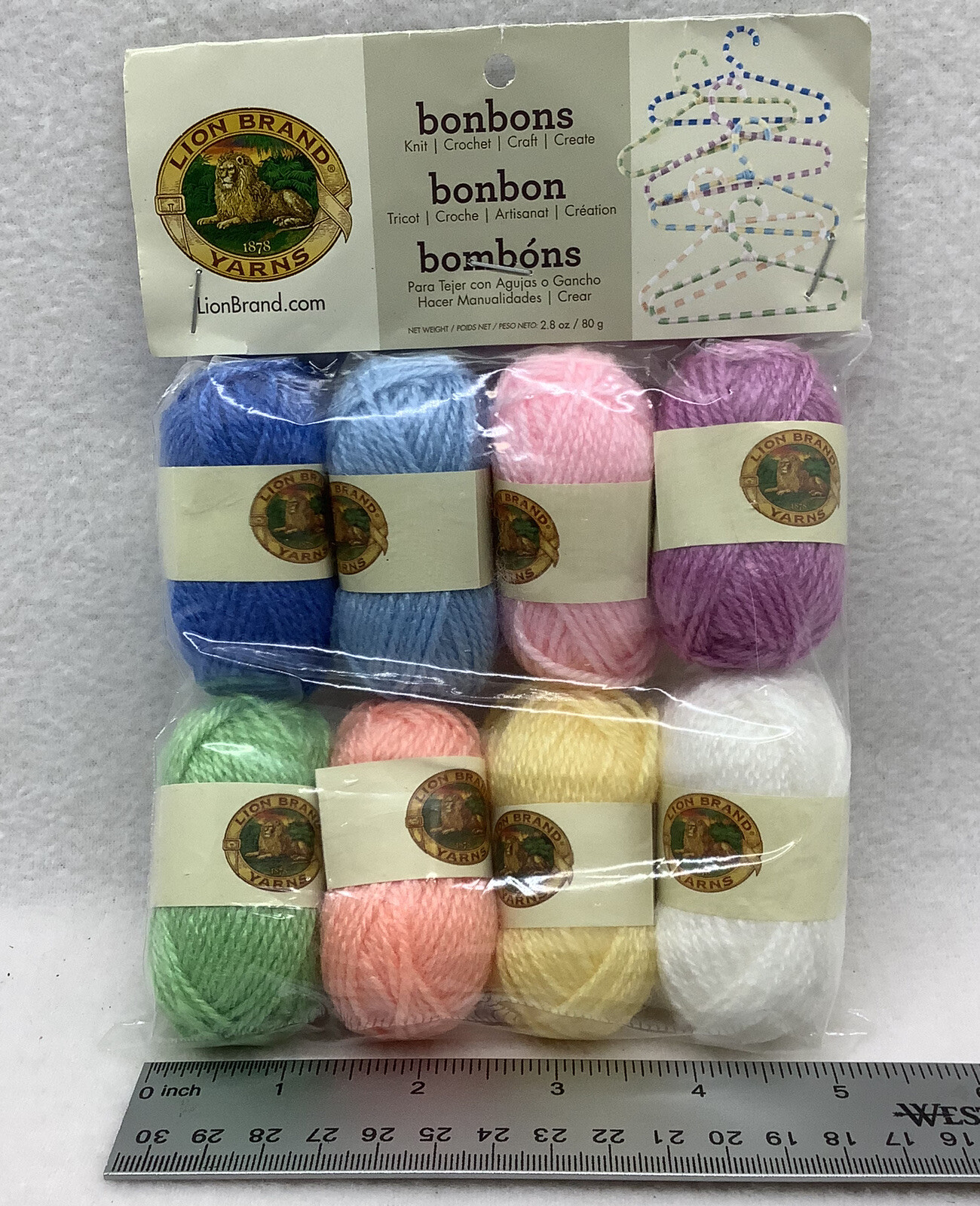 Lion Brand Yarn BONBONS - 8-pack Mini Balls - #620 Pastels - 28yds each ...