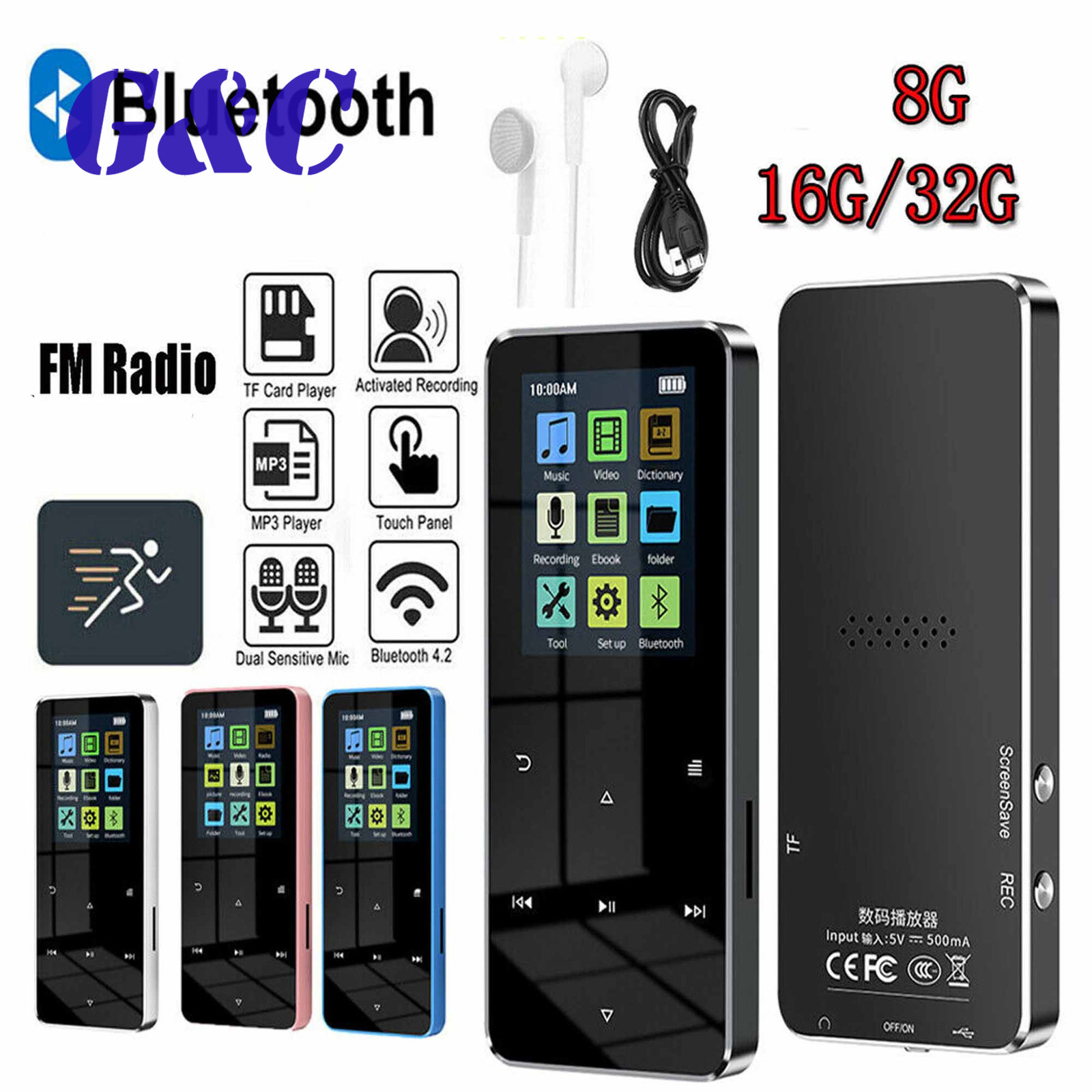 Bluetooth MP3 Player MP4 Media FM Radio Recorder HIFI Music Speakers ...