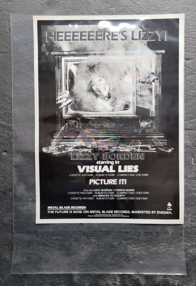 Lizzy Borden Visual Lies Album Promo Print Advertisement Vintage 1987 ...