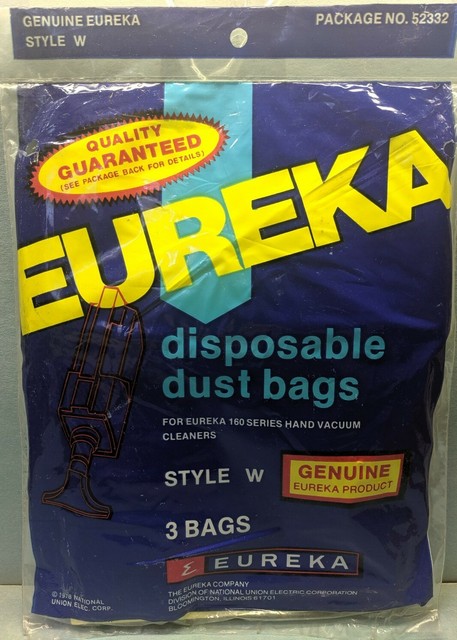 Eureka Style W 160 Hand Vacuum Bag Disposable Dust Bags 4x3 12 for sale ...