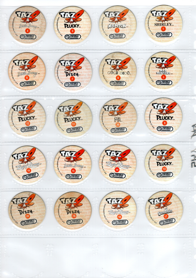 TINY TOONS TAZOS FULL SET!! PEPSICO - ARGENTINA, 1995 - ULTRA RARE SET ...