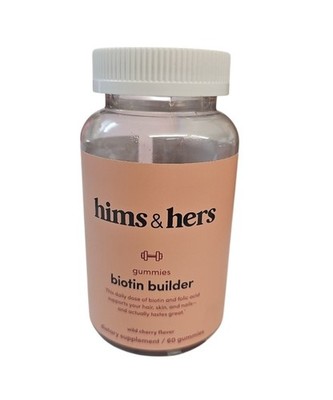hims & hers Biotin Builder Gummies, Wild Cherry 60 Gummies, 7/26 FLAWED ...