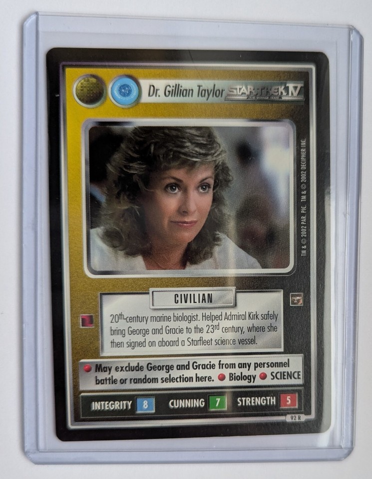 Star Trek CCG 1e The Motion Pictures Dr. Gillian Taylor NA 92R Mint ...