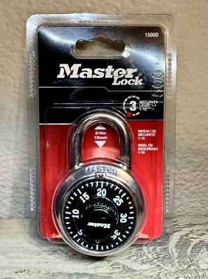 Master Lock 1500D Locker Lock Combination Anti-Shim Padlock Black NEW ...