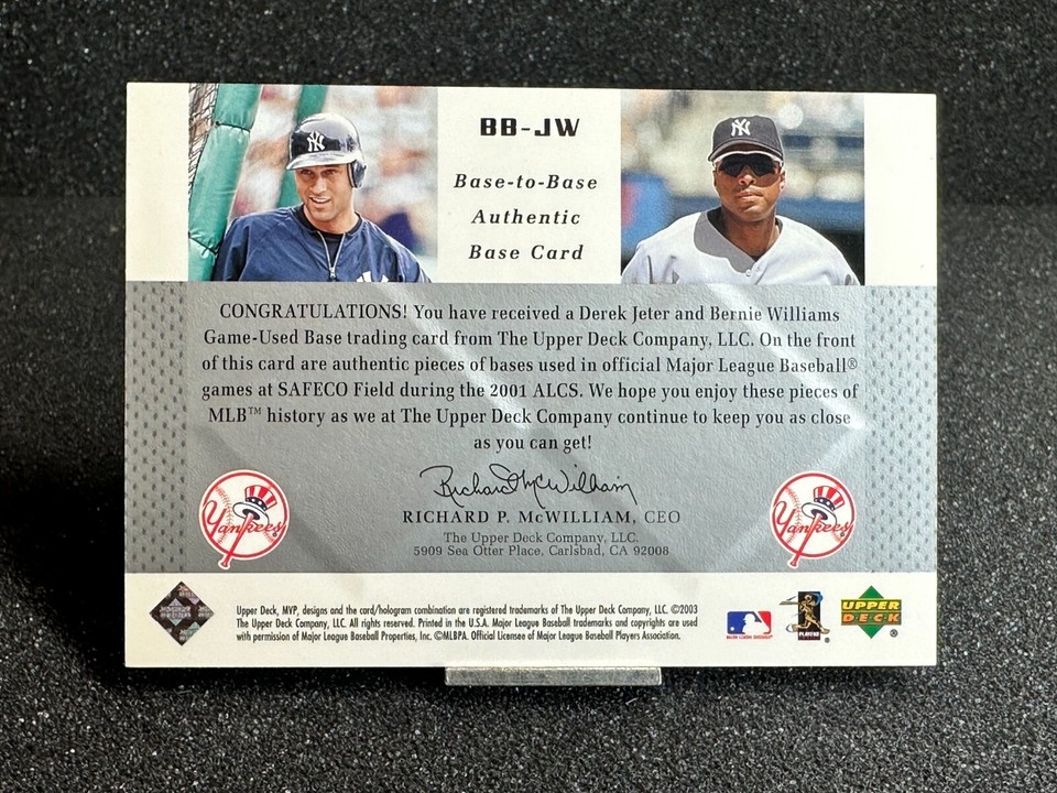 2003 Upper Deck MVP DEREK JETER / BERNIE WILLIAMS - YANKEES Base Relic ...