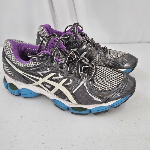 Asics Gel Nimbus 14 Womens Size 8 Gray Purple Blue Running Training ...