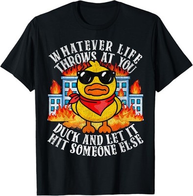 NEW LIMITED Whatever Life Throws At You Funny Joke Quote Humor Duck ...