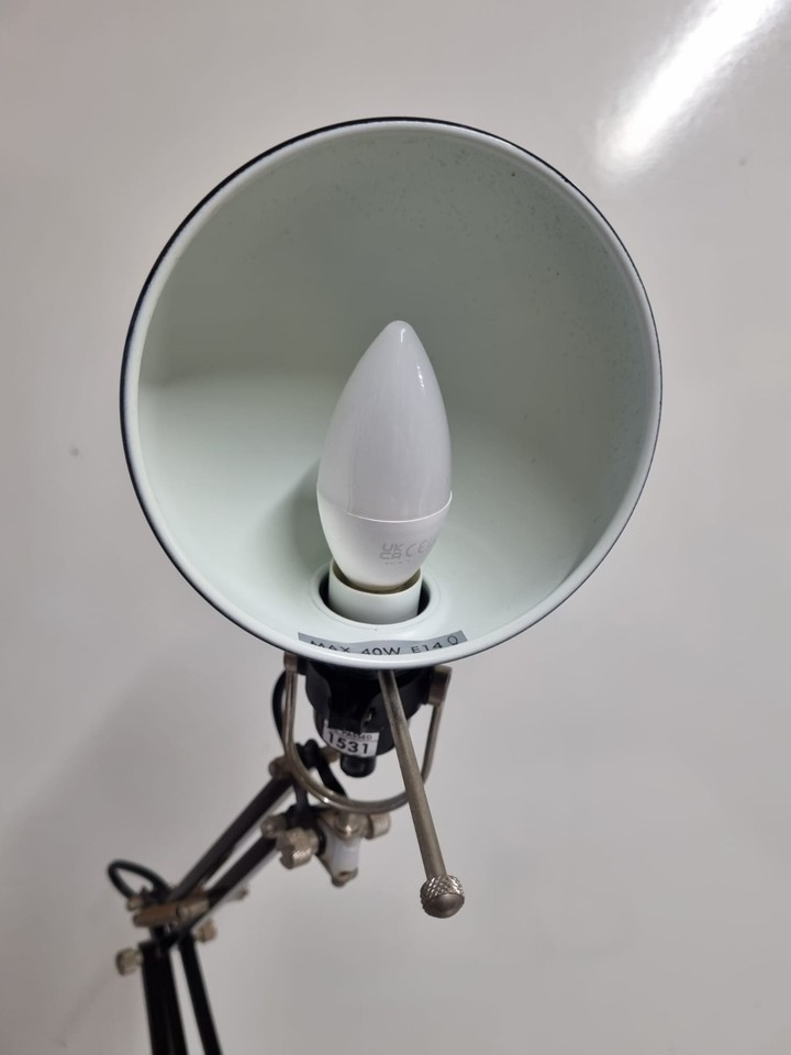 IKEA Forsa Desk Lamp Work Table Light Adjustable Arm Height Black Angle ...
