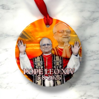 Pope Leo XIV First Appearance at Vatican Porcelain Ornament Catholic ...