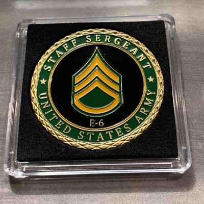 US ARMY STAFF SERGEANT E-6 Challenge Coin with Case-US Military Gift ...