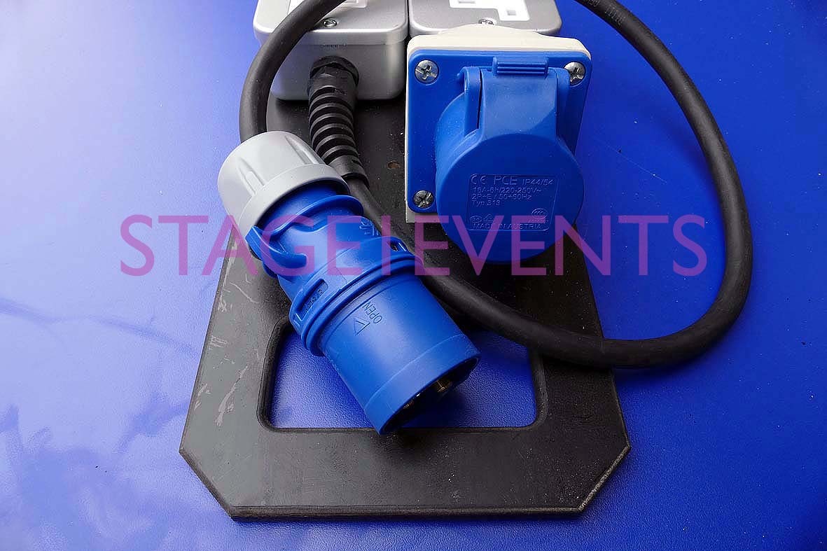 Stage Power Distro 16A Ceeform Cable In/16A Chassis LoopOut x4 13A ...