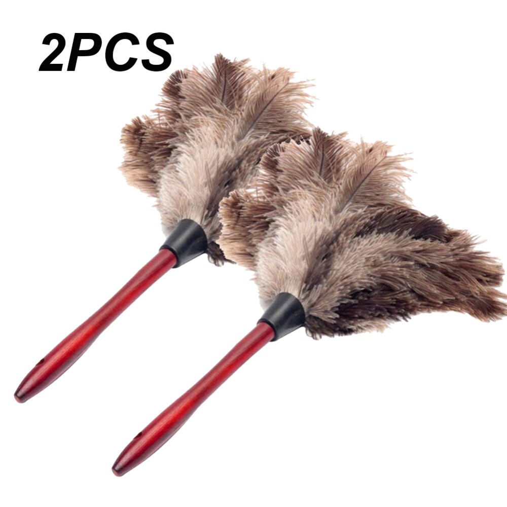 Anti Static Ostrich Feather Duster Wooden Duster Dust Cleaning Handle ...