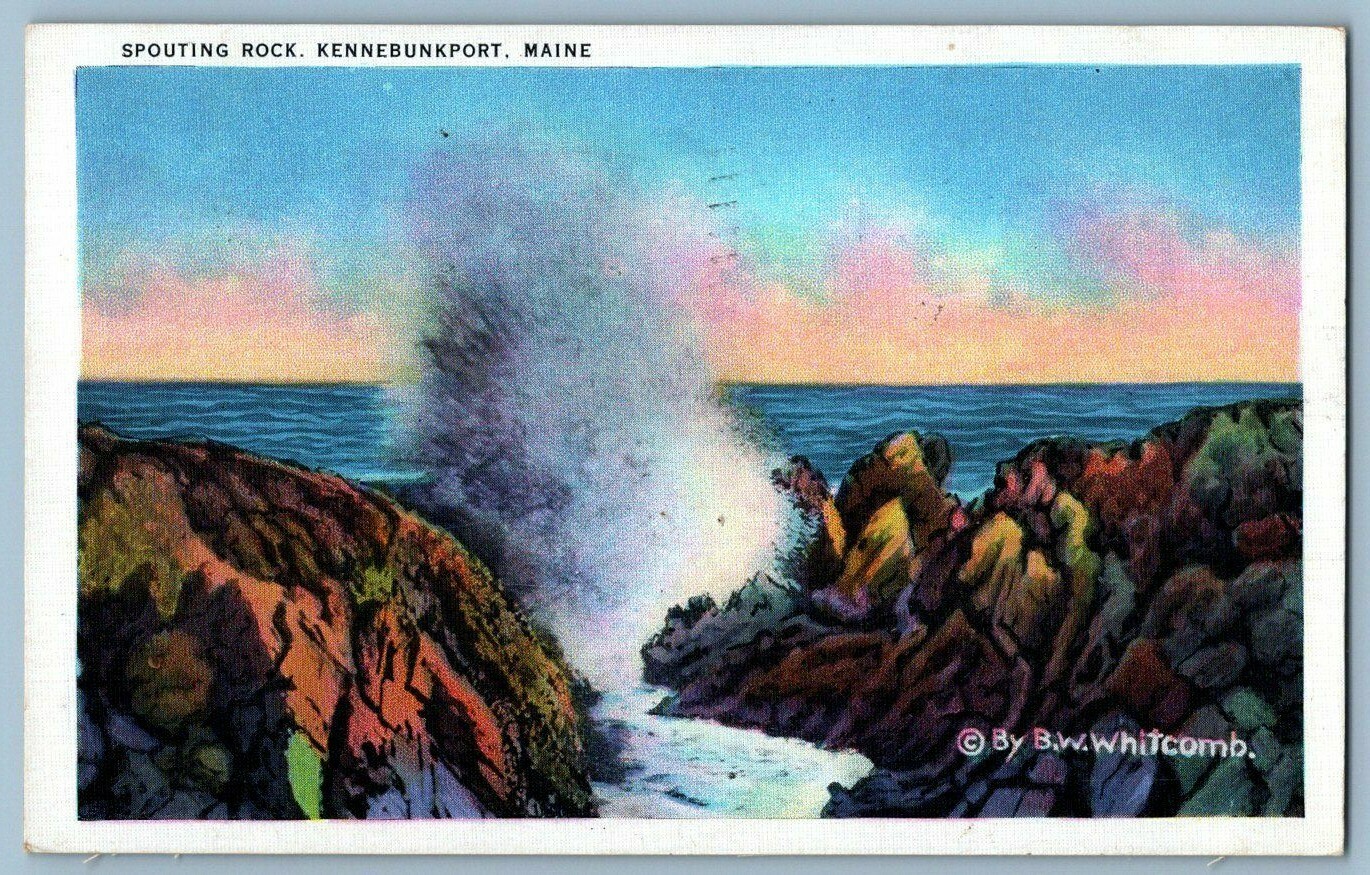 VTG Postcard~ Spouting Rock~ Kennebunkport, Maine~ By B.W. Whitcomb | eBay
