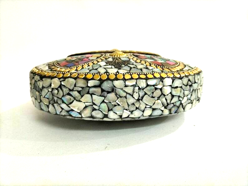 Handmade Multicolour bohemian purse Mother of Pearl Mosaic clutch for ...