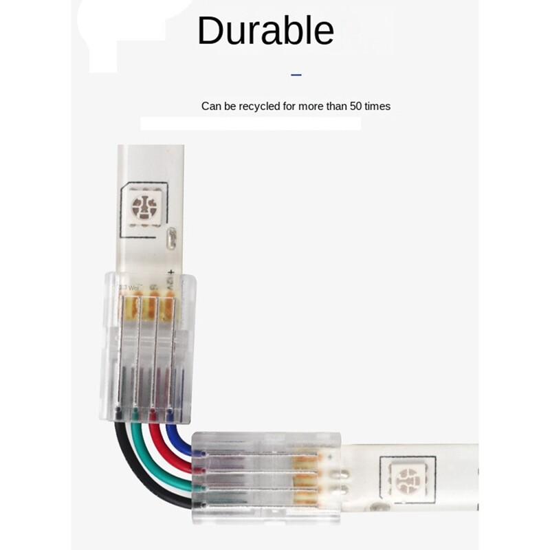 10 Pcs L Shape 4-Pin LED Connectors for 5050 RGB LED Strip S6C49363 | eBay