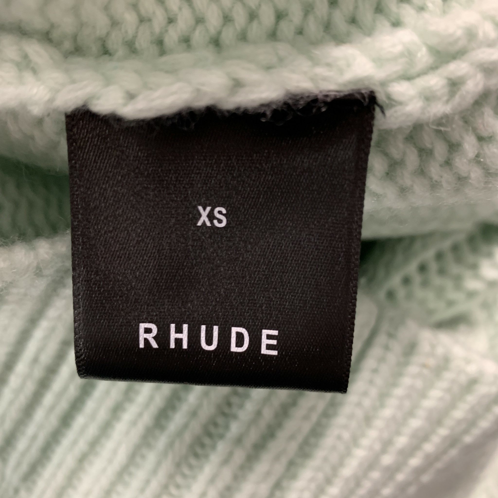 RHUDE Size XS Blue Aqua Cashmere Wool Embroidered Turtleneck Casual Top ...