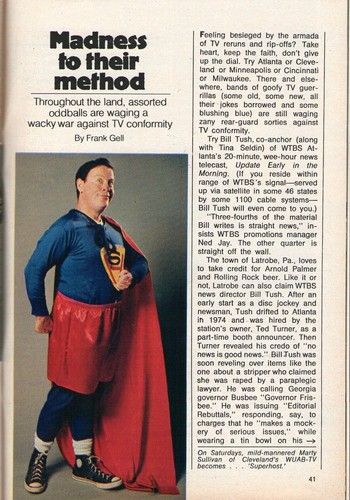 1979 TV ARTICLE MARTY SULLIVAN WAUB SUPERHOST ~ BILL TUSH WTBS ~ BOB ...