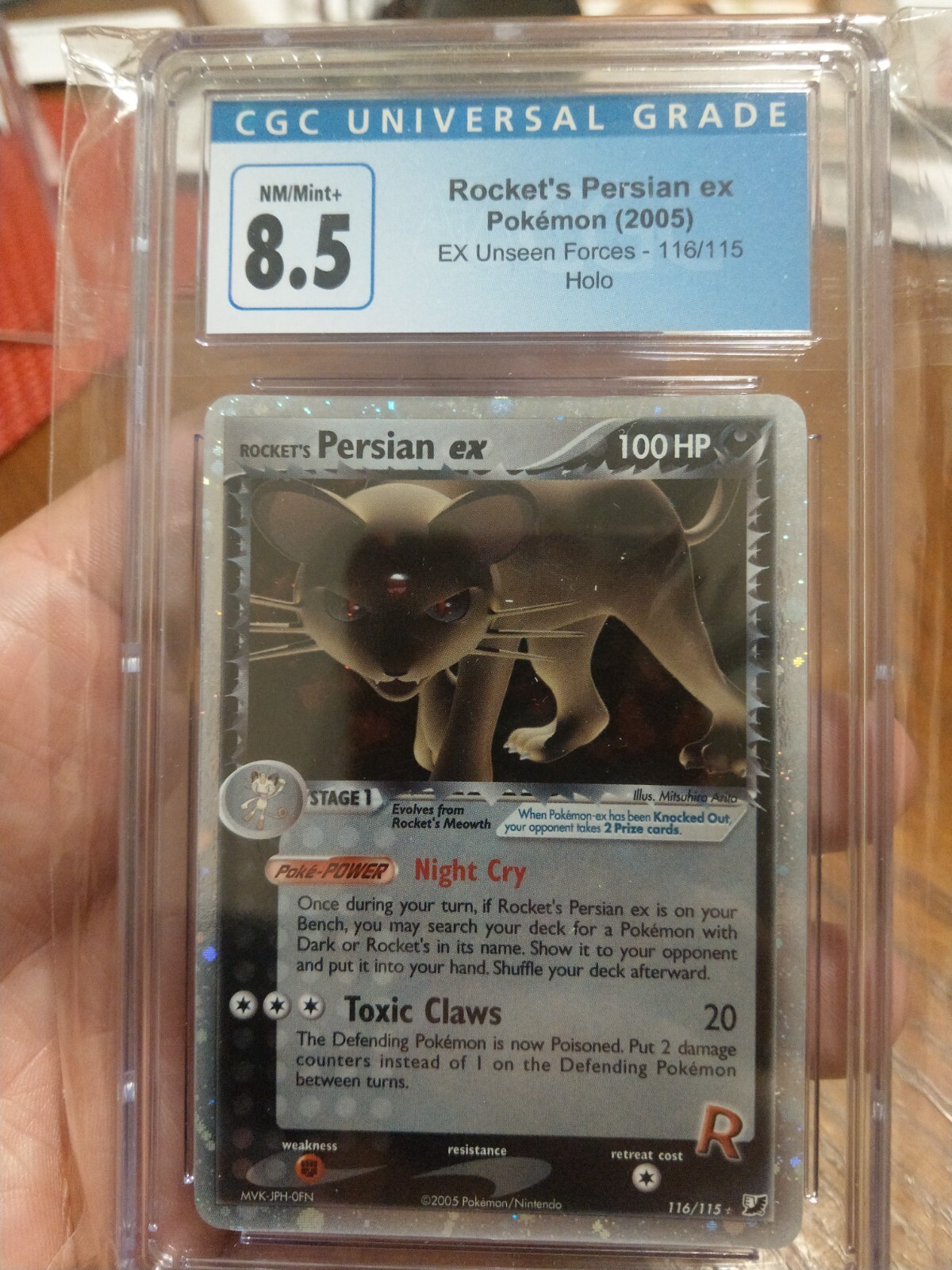 Pokémon TCG Rocket's Persian ex EX Unseen Forces 116/115 Holo Holo Rare ...