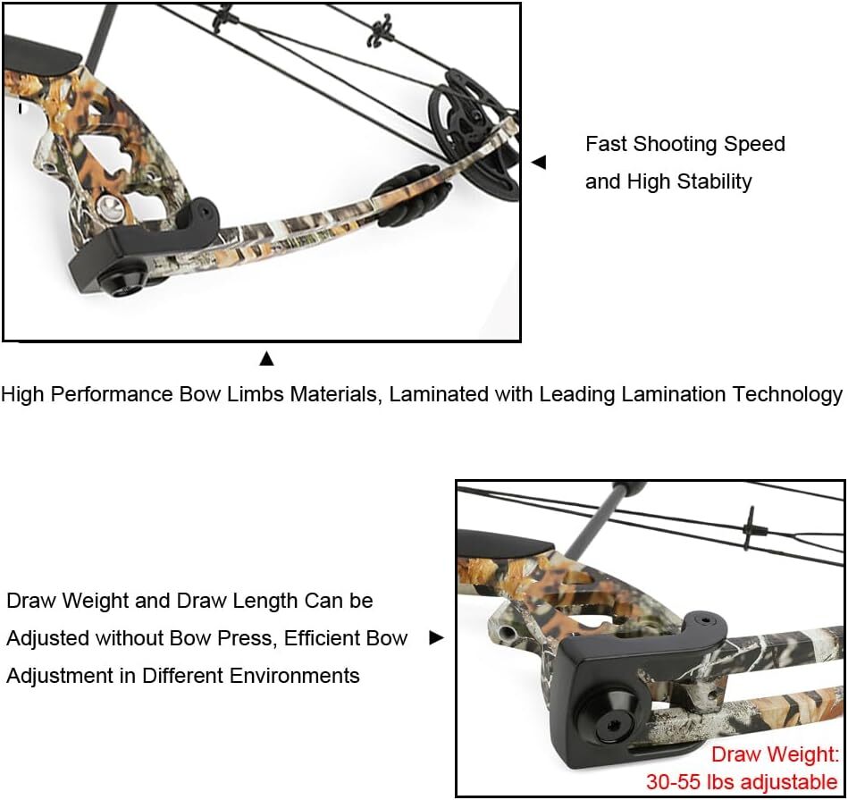 Archery Compound Bow Fishing Set 30-55lbs Bowfishing Reel Shooting Hunting RH LH | eBay
