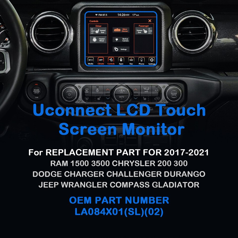 8.4" Uconnect 4C UAQ 17-22 Replacement LCD Display Touch Screen Radio ...