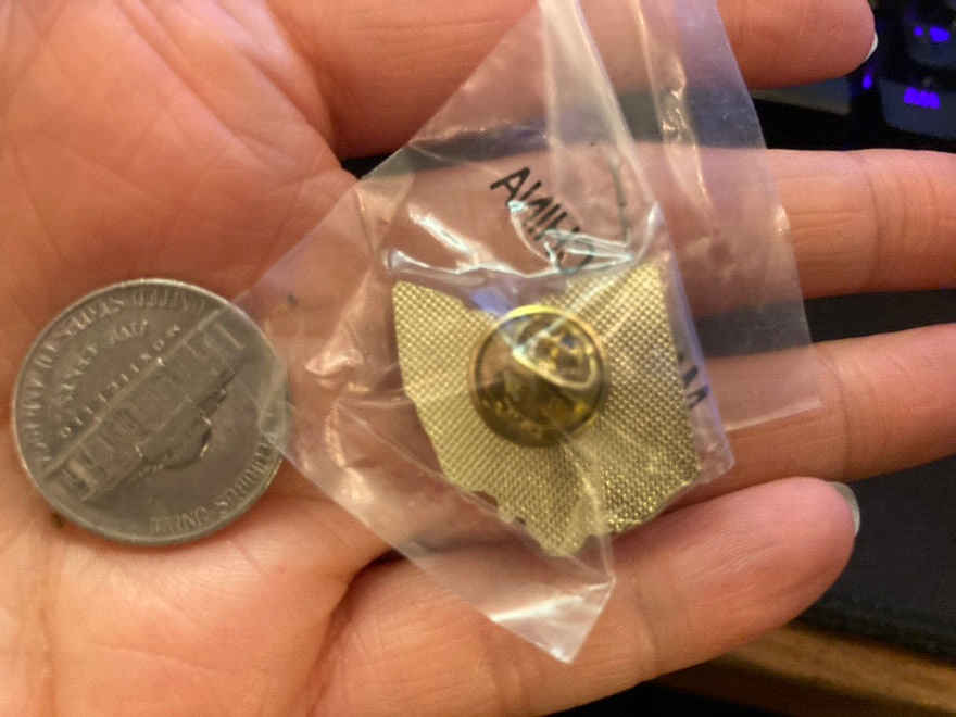 Ohio Enamel Pin NOS Buckeye 80s Tourist Souvenir US State Hat Lapel ...