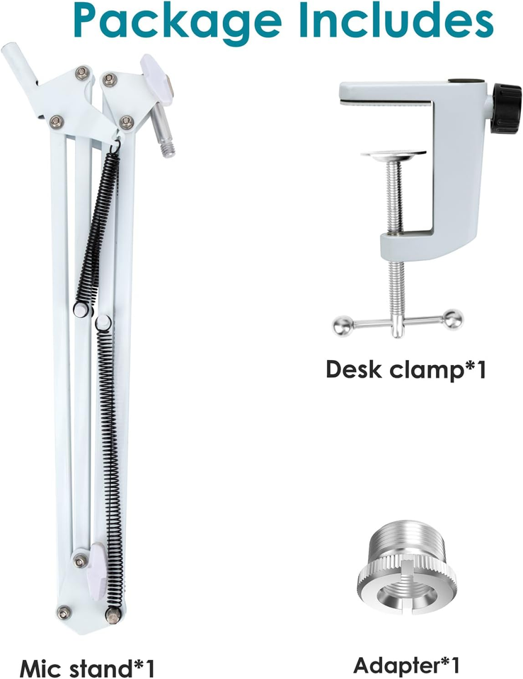 YOUSHARES White Mic Boom Arm for FIFINE K688 XLR/USB Microphone | eBay UK