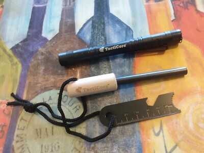 TactiCore Flashlight and Ferro Rod Firestarter, Survival, Camping ...