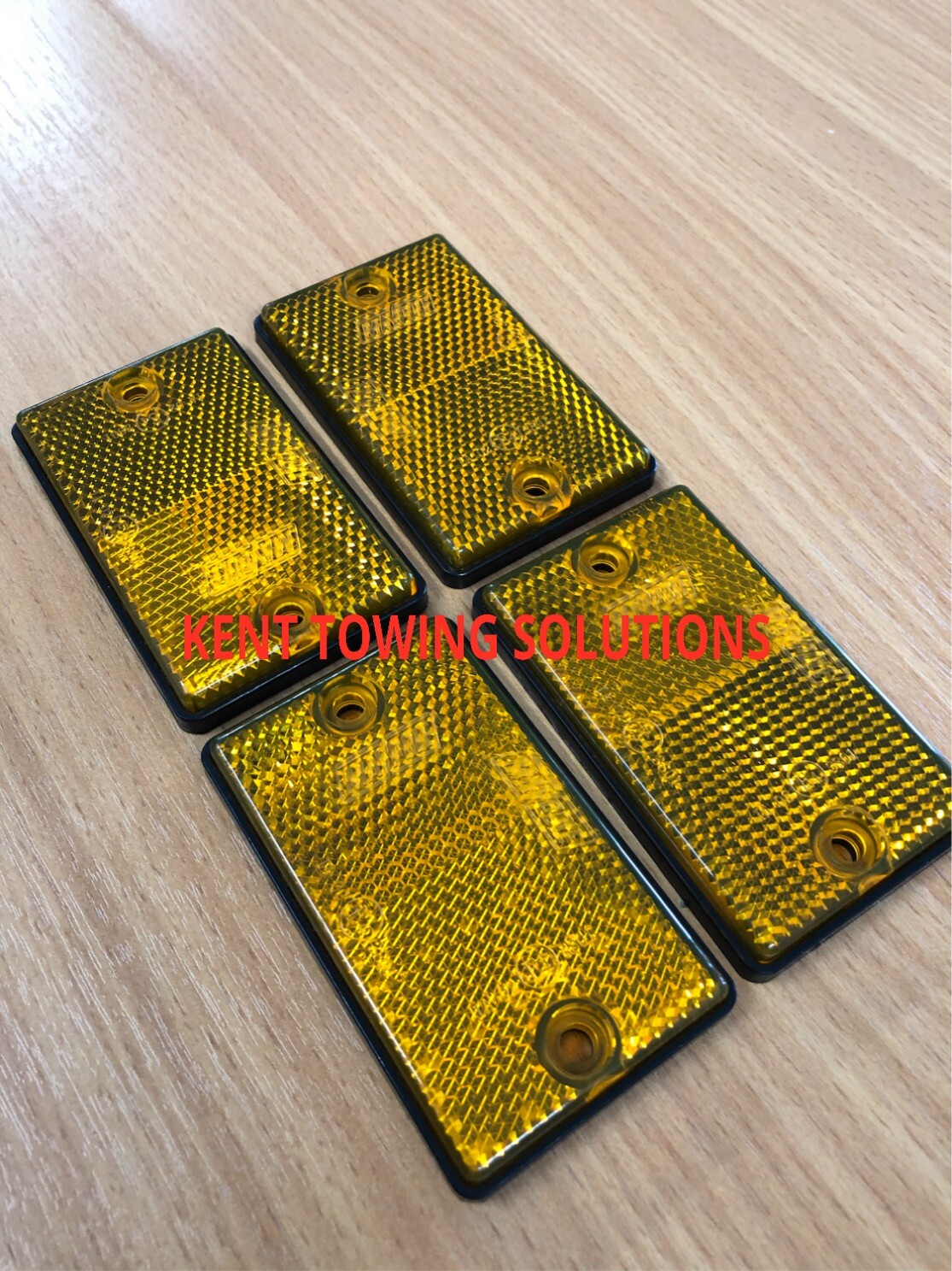 X4 Maypole Amber Orange Rectangular Trailer Caravan Reflector 77mm X ...