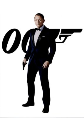 Daniel Craig as James Bond in iconic pose by 007 sign 11x17 inch Poster ...