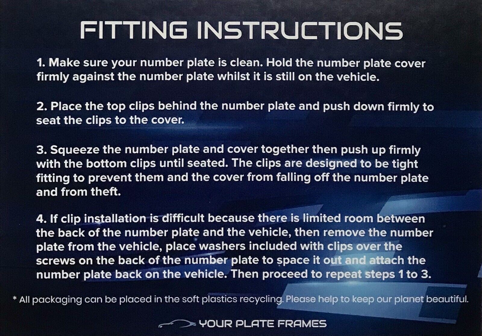 VIC Dual Slimline Number Plate Covers Set Black Lines Front & Rear ...