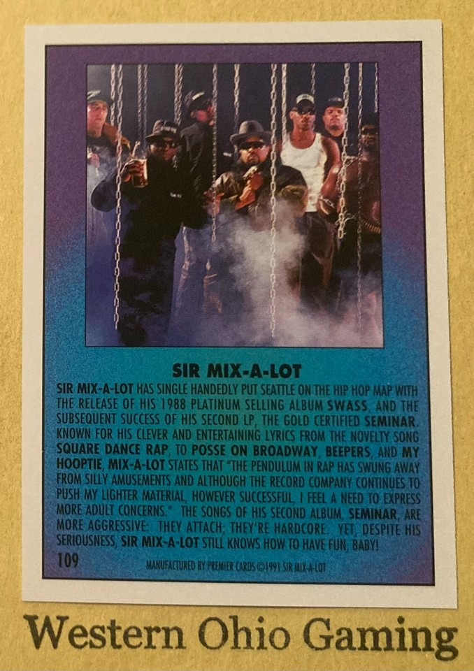 1991 The Rap Pack Series One Sir MixALot #109 Trading Card | eBay