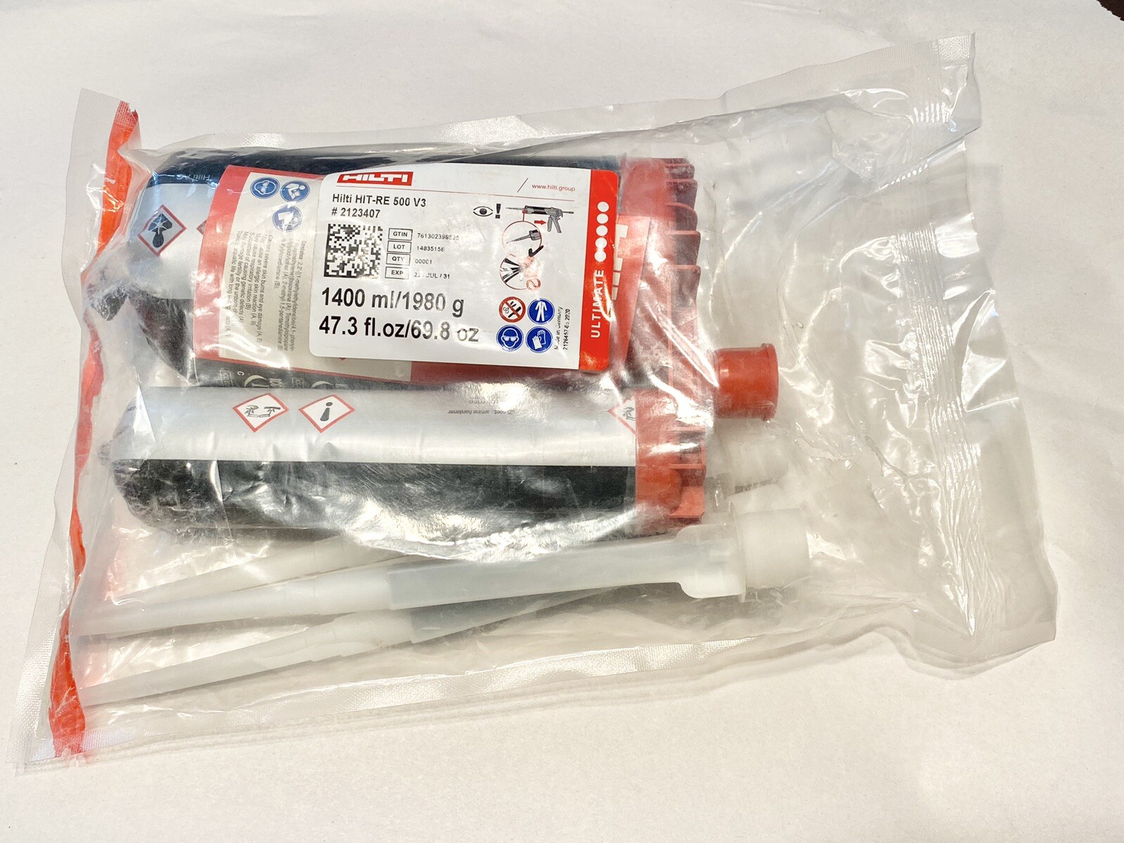 Hilti 2123407 Epoxy ADH Re 500-v3 47.3oz/1400ml Anchor Systems for sale ...