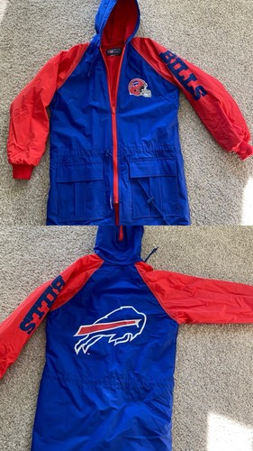 Vtg Buffalo Bills Jacket coat Parka Lined Vinyl jacket Youth Large ...