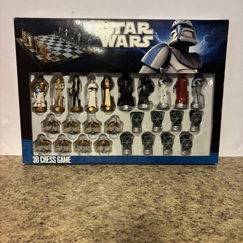 RARE Star Wars 3D Chess Game FULL COMPLETE SET Princess Leia Darth ...