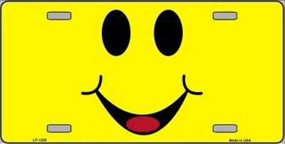 SMILEY EMOJI METAL NOVELTY CAR LICENSE PLATE TAG | eBay