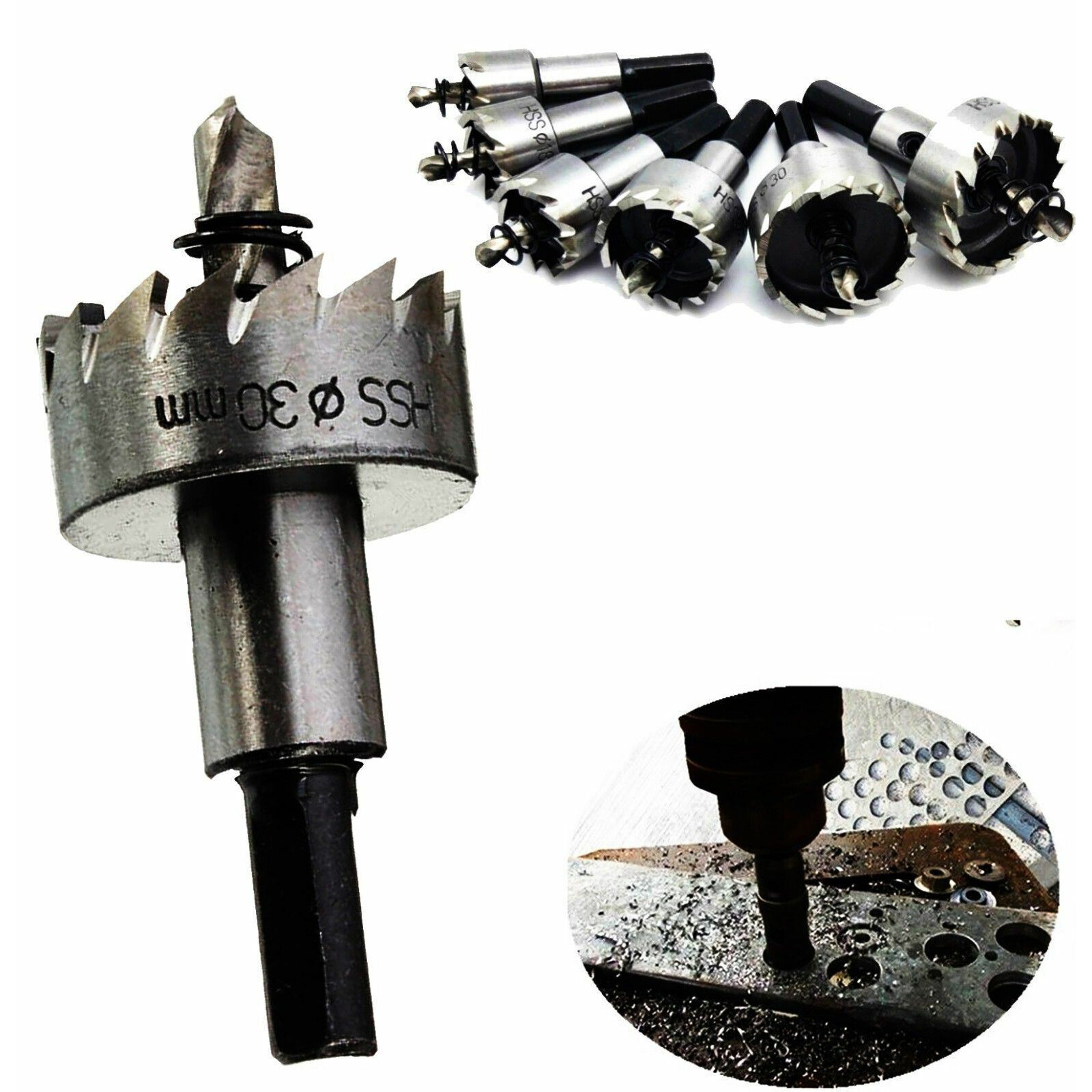 HSS Hole Saw Drill Bits 12-100 mm Stainless Steel Metal, Wood Cutter ...