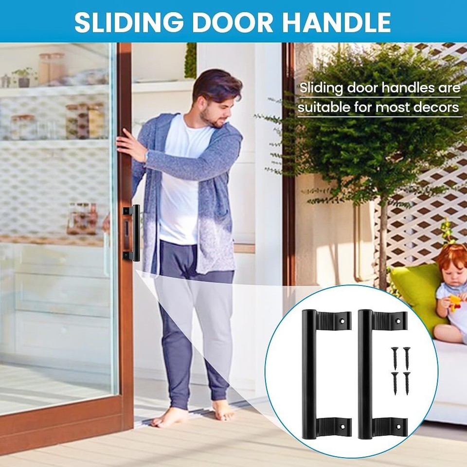 2PCS Sliding Door Handles Replacement 8 Inch Aluminum Alloy Sliding ...